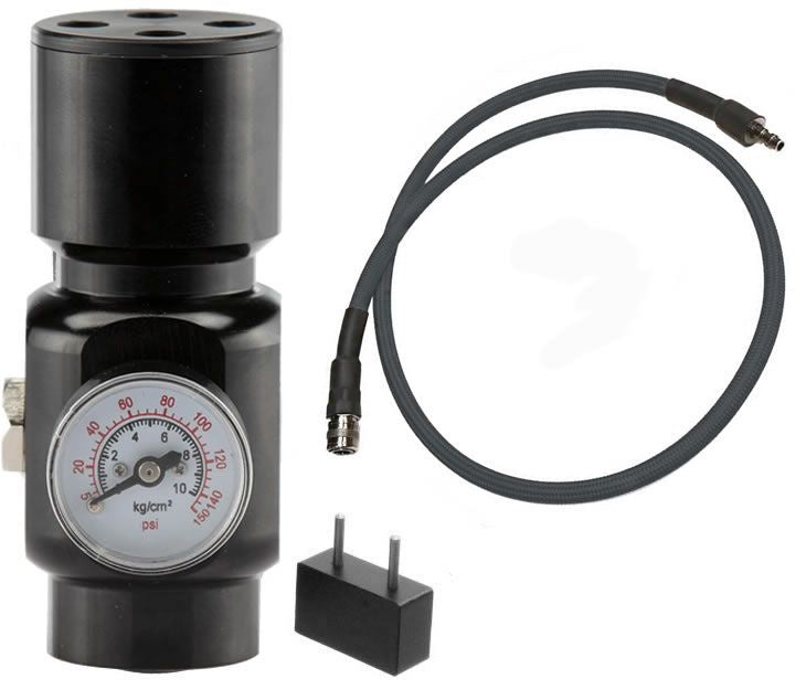 Oxygen - Gen2 HPA Regulator - 100cm Braided Line Grey | Fubar Bundy Airsoft