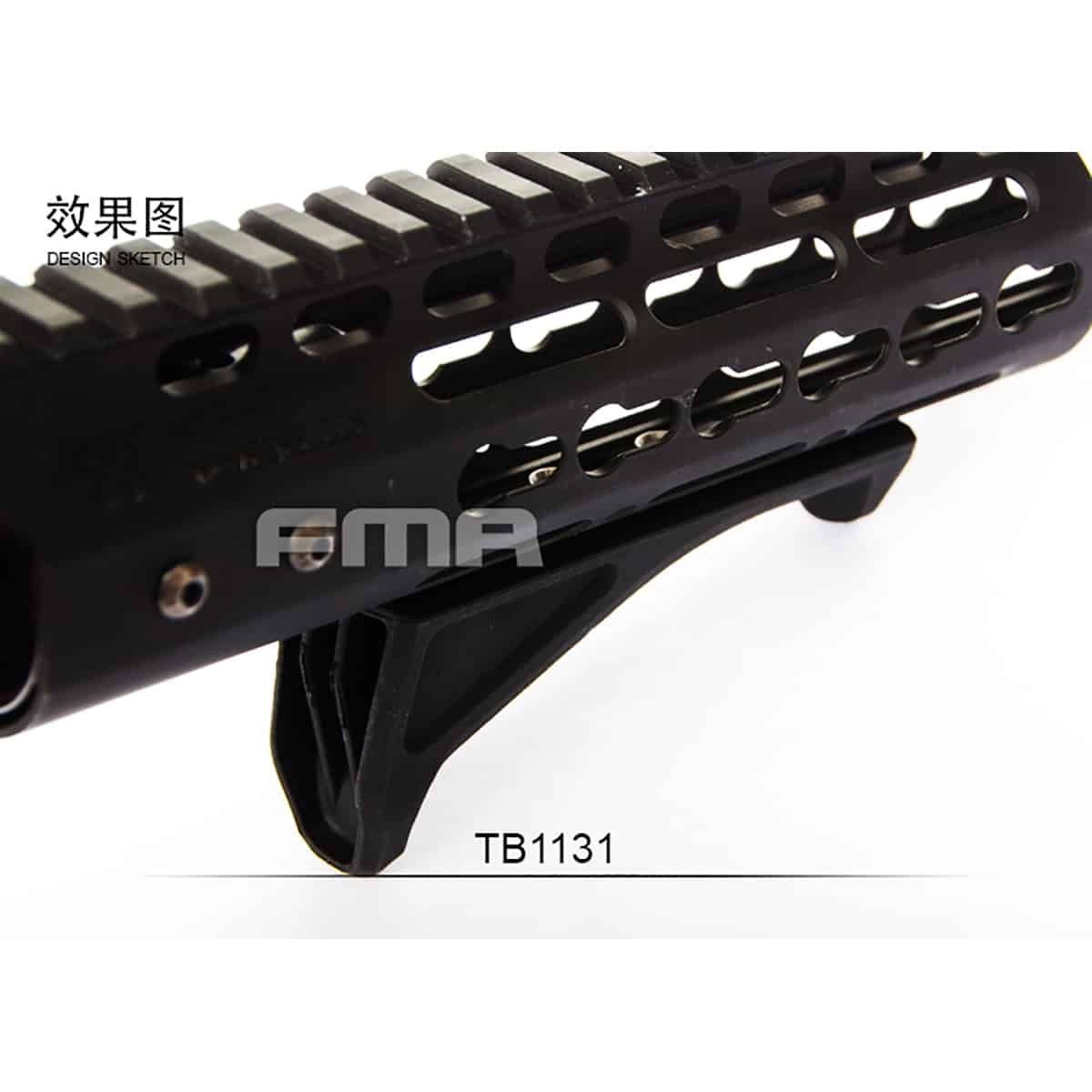 FMA - Light Ergo Angle Fore Grip Keymod - Black | Fubar Bundy Airsoft