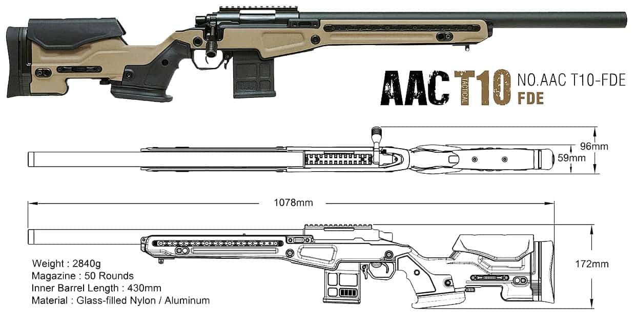 Action Army - AAC T10 FDE Spring Sniper | Fubar Bundy Airsoft