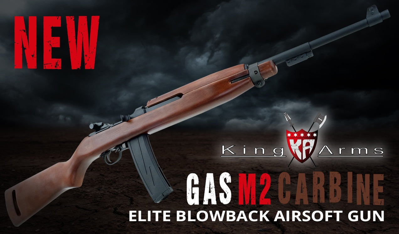 King Arms - M2 Carbine Gas Blowback Rifle - Real Wood | Fubar Bundy Airsoft