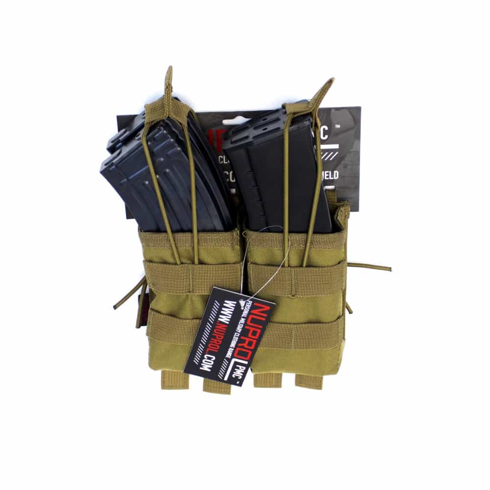 NP PMC AK Double Open Mag Pouch(Tan) | Fubar Bundy Airsoft